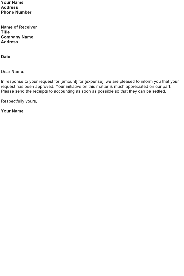 Budget Letter Template